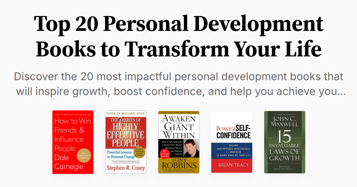 Top 20 Personal Development Books to Transform Your Life | Summary & Audio