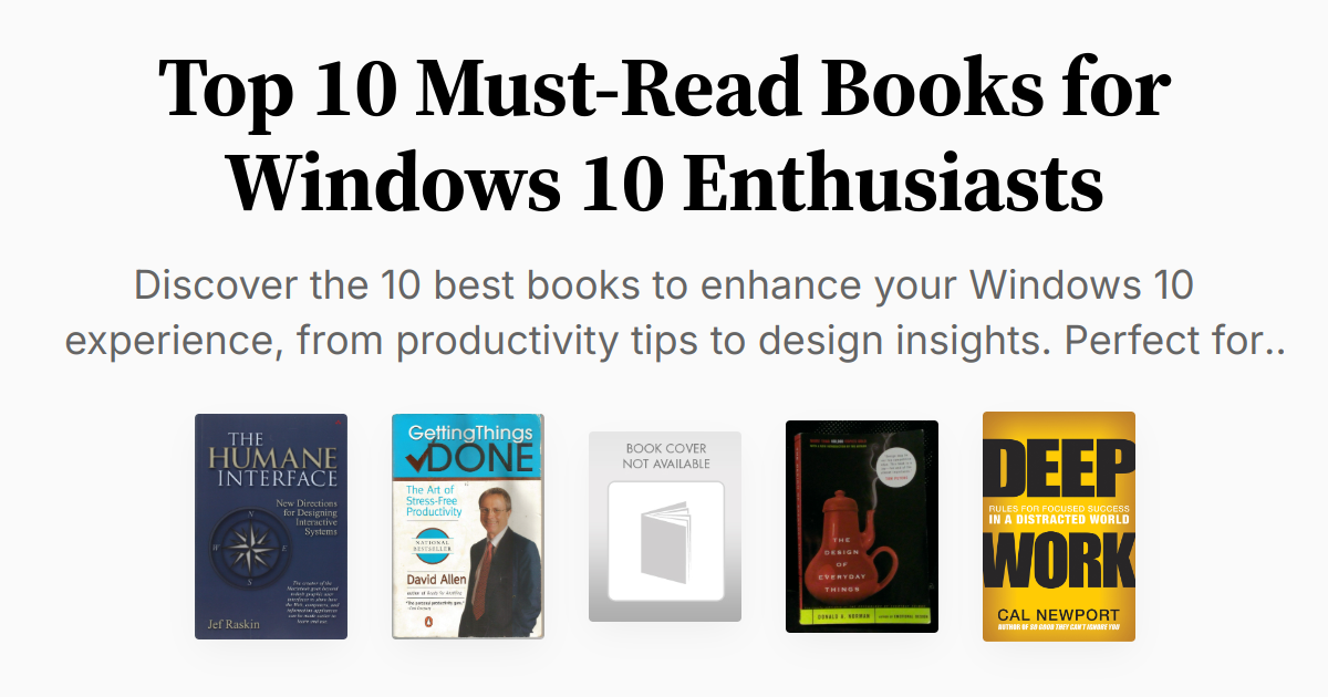 Top 10 Must-Read Books for Windows 10 Enthusiasts | Summary & Audio