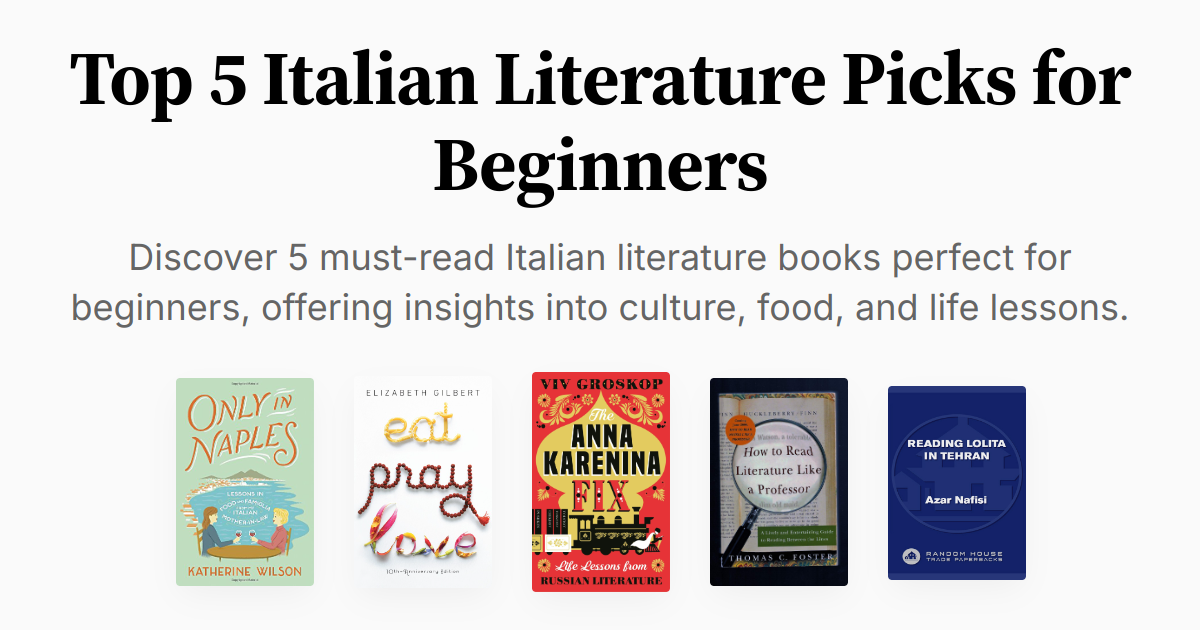 Top 5 Italian Literature Picks for Beginners | Summary & Audio