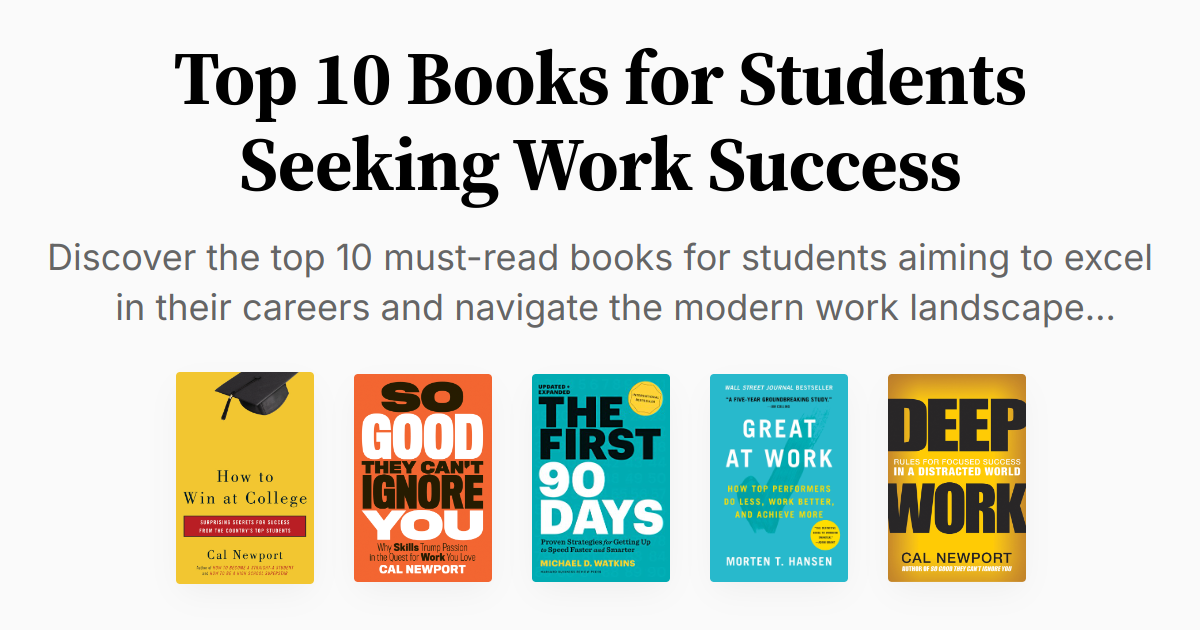 Top 10 Books for Students Seeking Work Success | Summary & Audio
