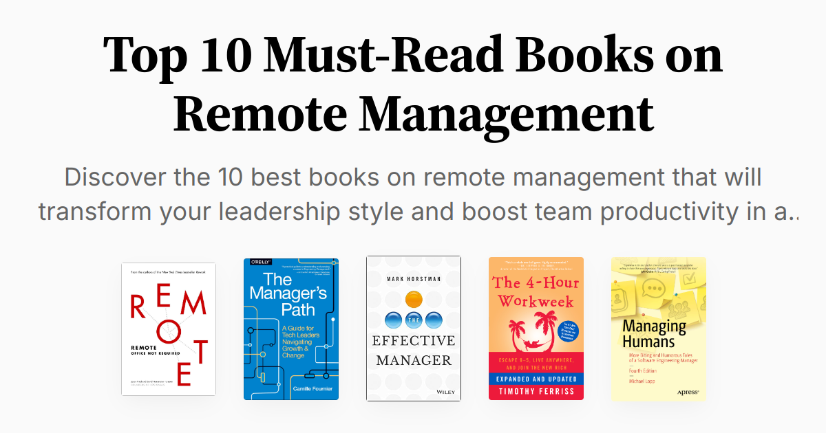 Top 10 Must-Read Books on Remote Management | Summary & Audio