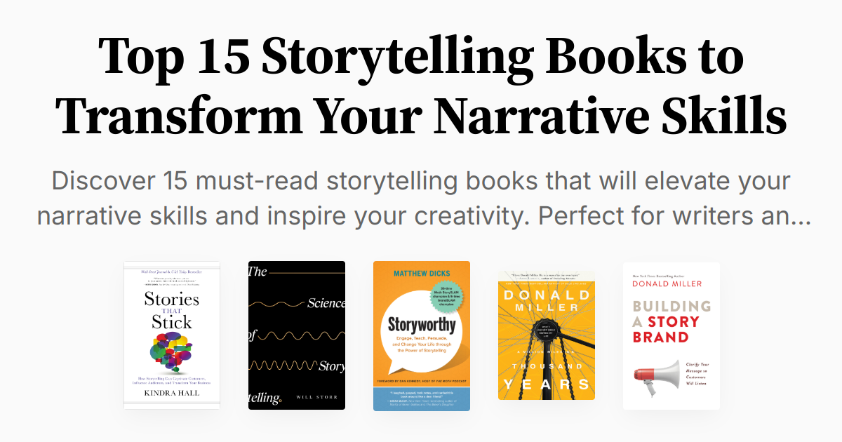 Top 15 Storytelling Books to Transform Your Narrative Skills | Summary ...