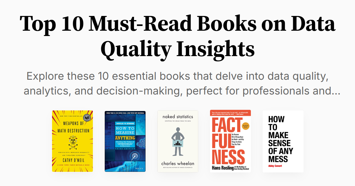 Top 10 Must-Read Books on Data Quality Insights | Summary & Audio