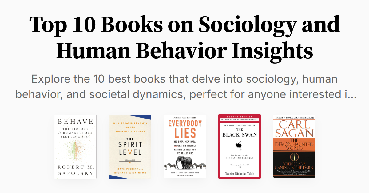 Top 10 Books on Sociology and Human Behavior Insights | Summary & Audio