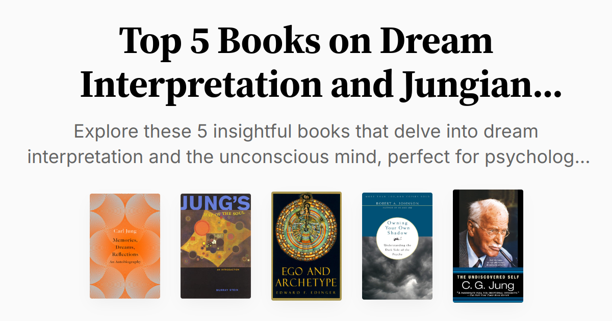 Top 5 Books on Dream Interpretation and Jungian Psychology | Summary ...