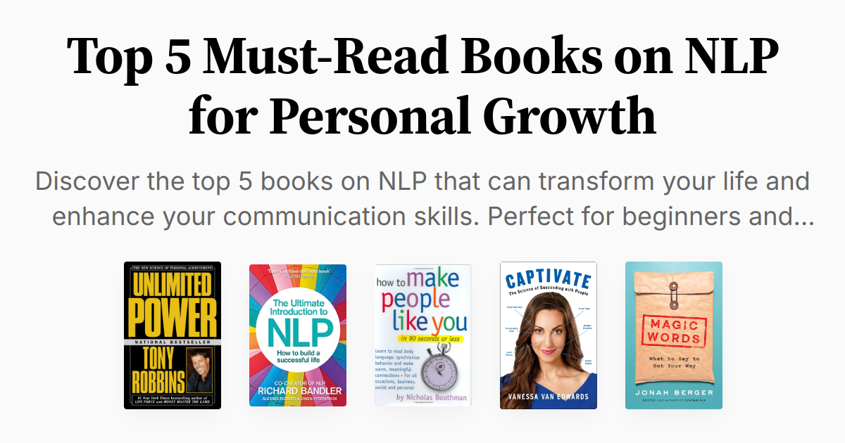 Top 5 Must-Read Books on NLP for Personal Growth | Summary & Audio