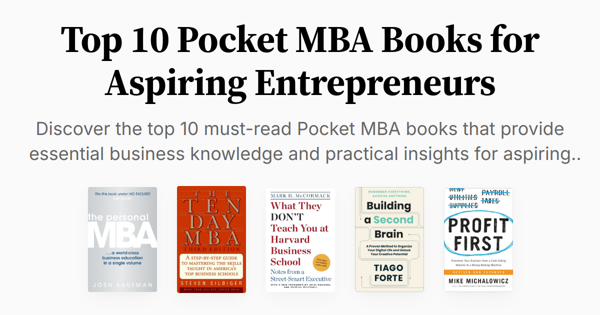 Top 10 Pocket MBA Books for Aspiring Entrepreneurs | Summary & Audio