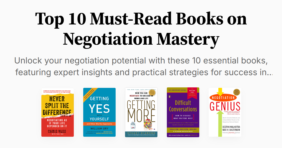 Top 10 Must-Read Books on Negotiation Mastery | Summary & Audio