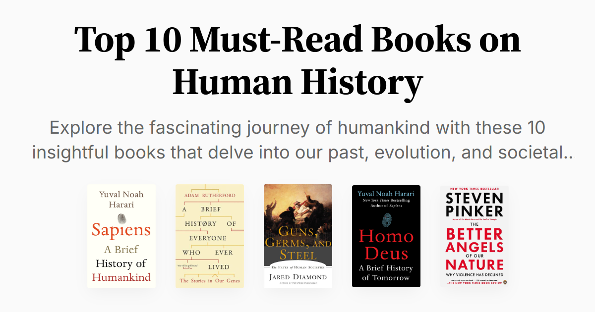 Top 10 Must-Read Books on Human History | Summary & Audio