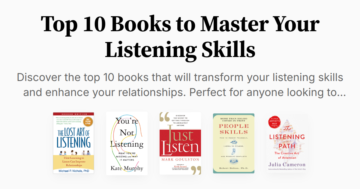 Top 10 Books to Master Your Listening Skills | Summary & Audio