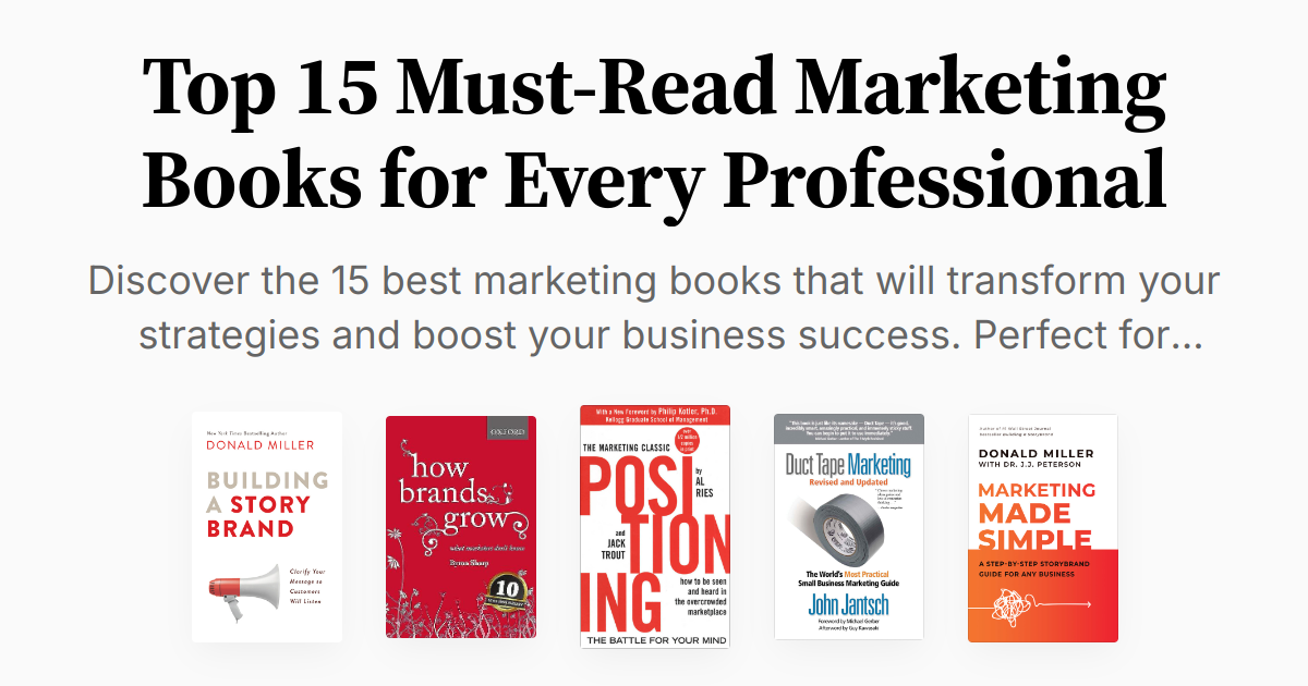 Top 15 Must-Read Marketing Books for Every Professional | Summary & Audio