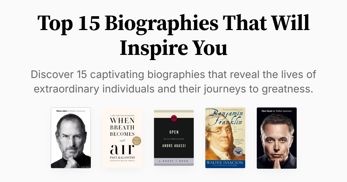 Top 15 Biographies That Will Inspire You | Summary & Audio