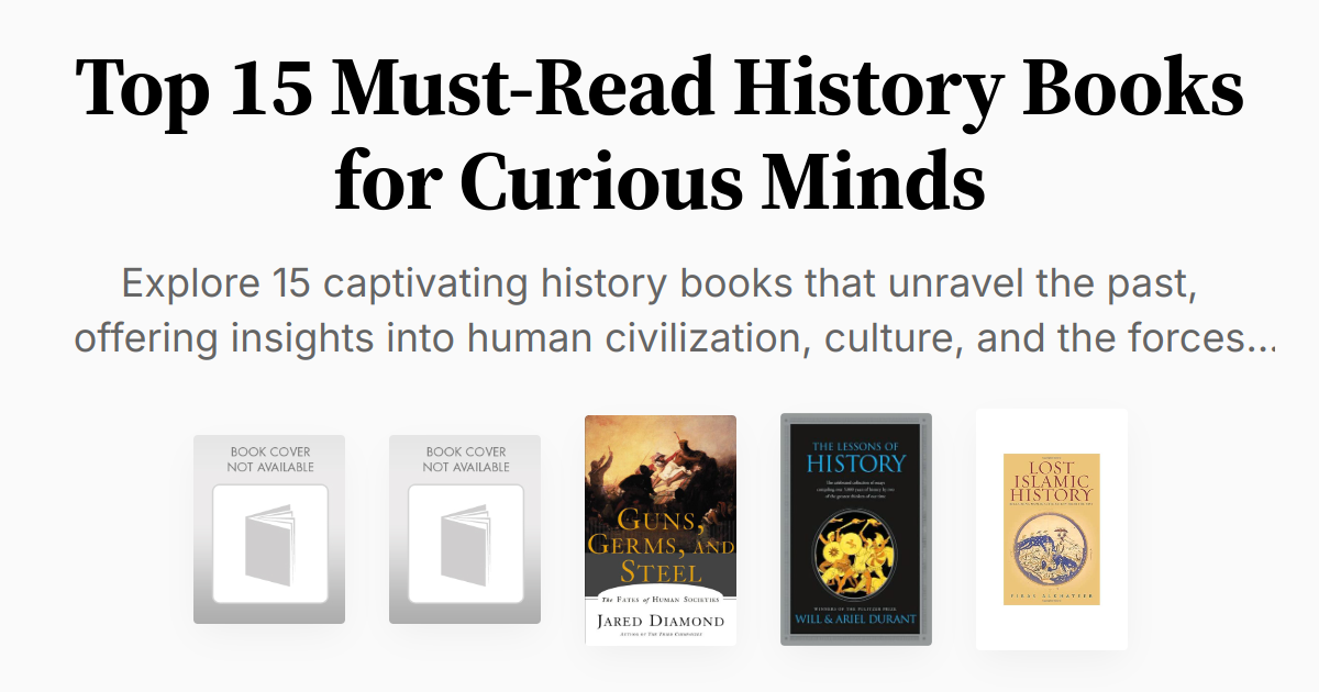 Top 15 Must-Read History Books for Curious Minds | Summary & Audio