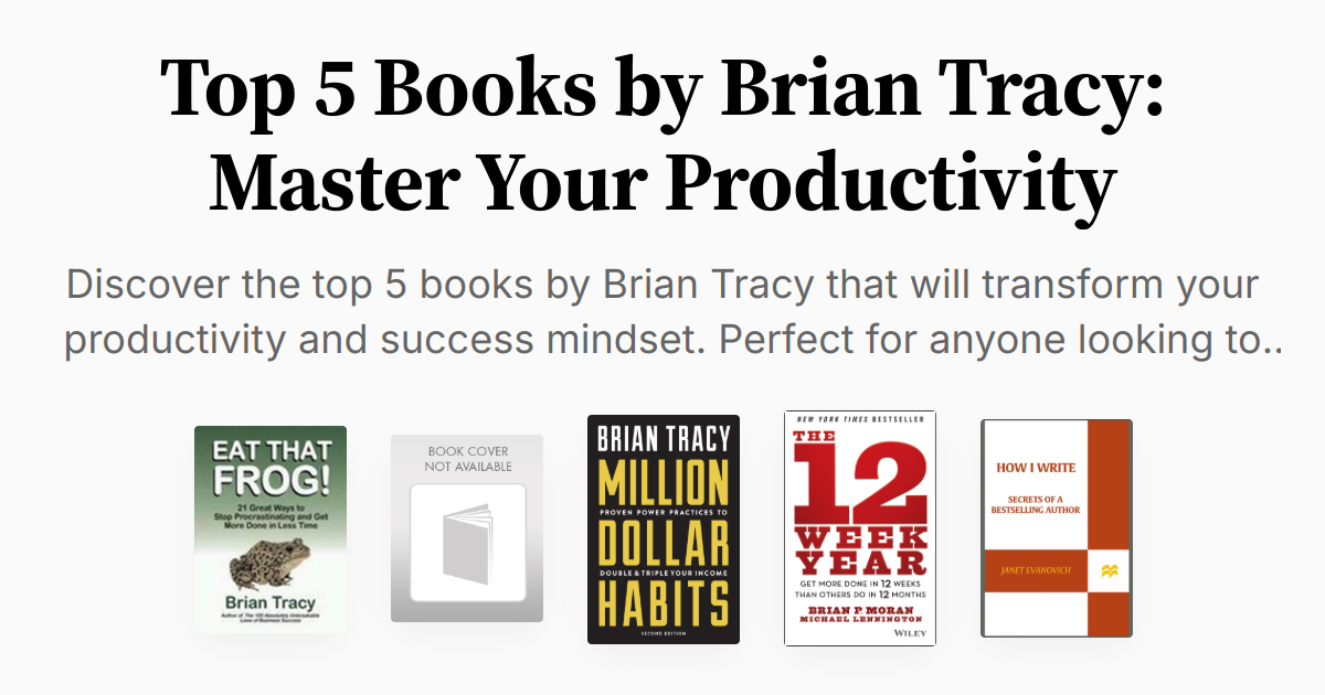 Top 5 Books by Brian Tracy: Master Your Productivity | Summary & Audio
