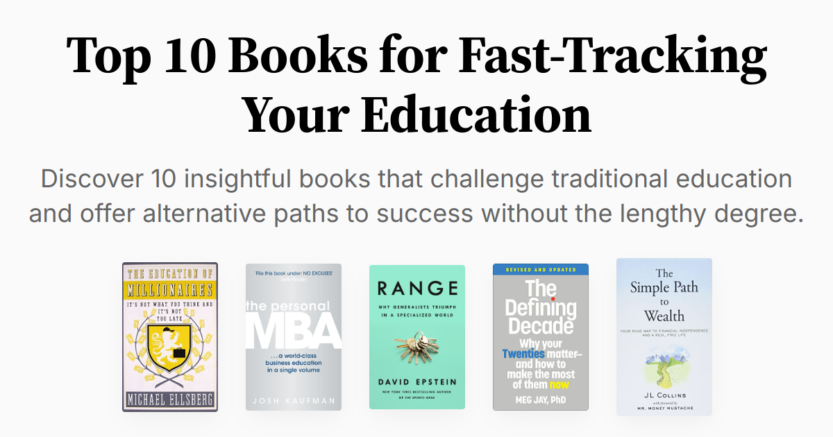 Top 10 Books for Fast-Tracking Your Education | Summary & Audio