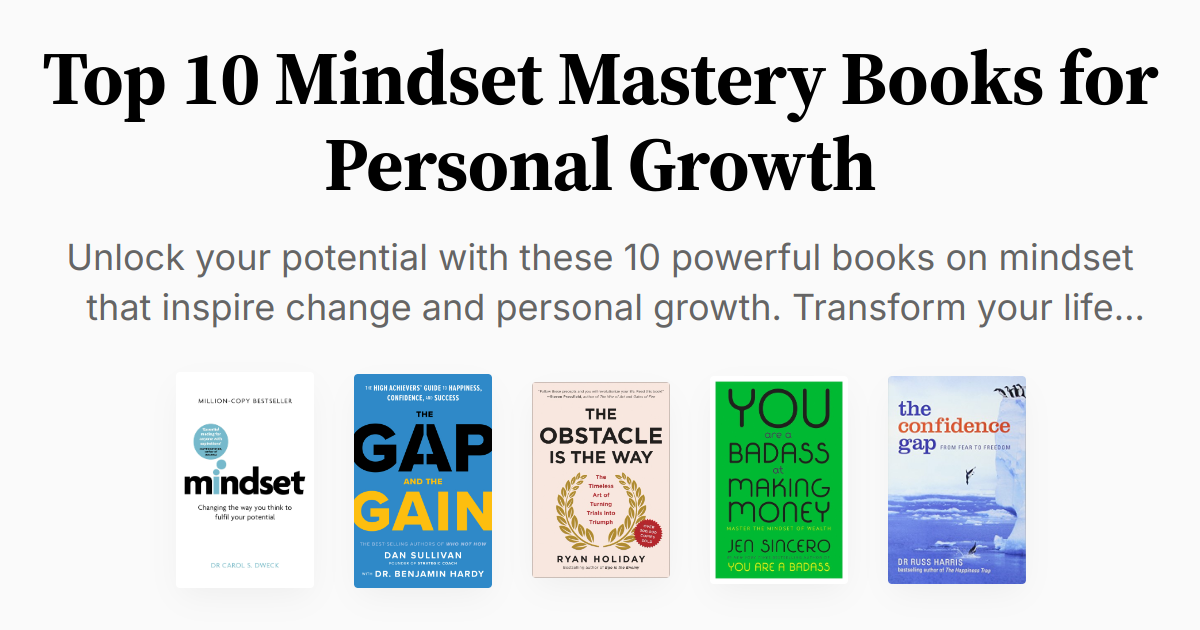 Top 10 Mindset Mastery Books for Personal Growth | Summary & Audio