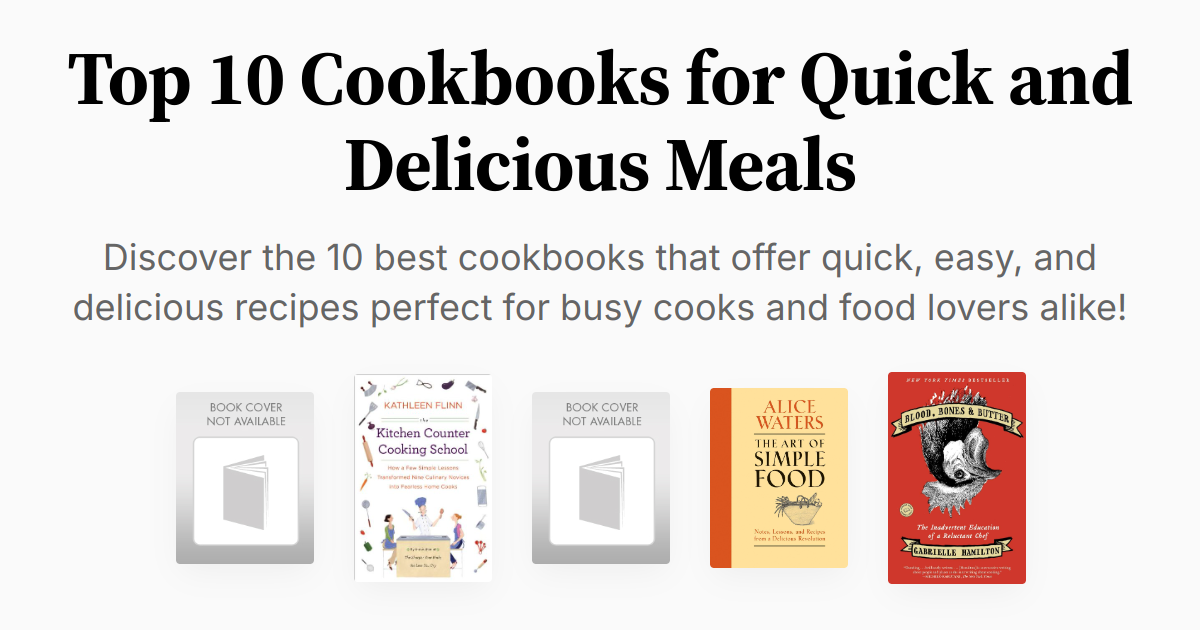Top 10 Cookbooks for Quick and Delicious Meals | Summary & Audio