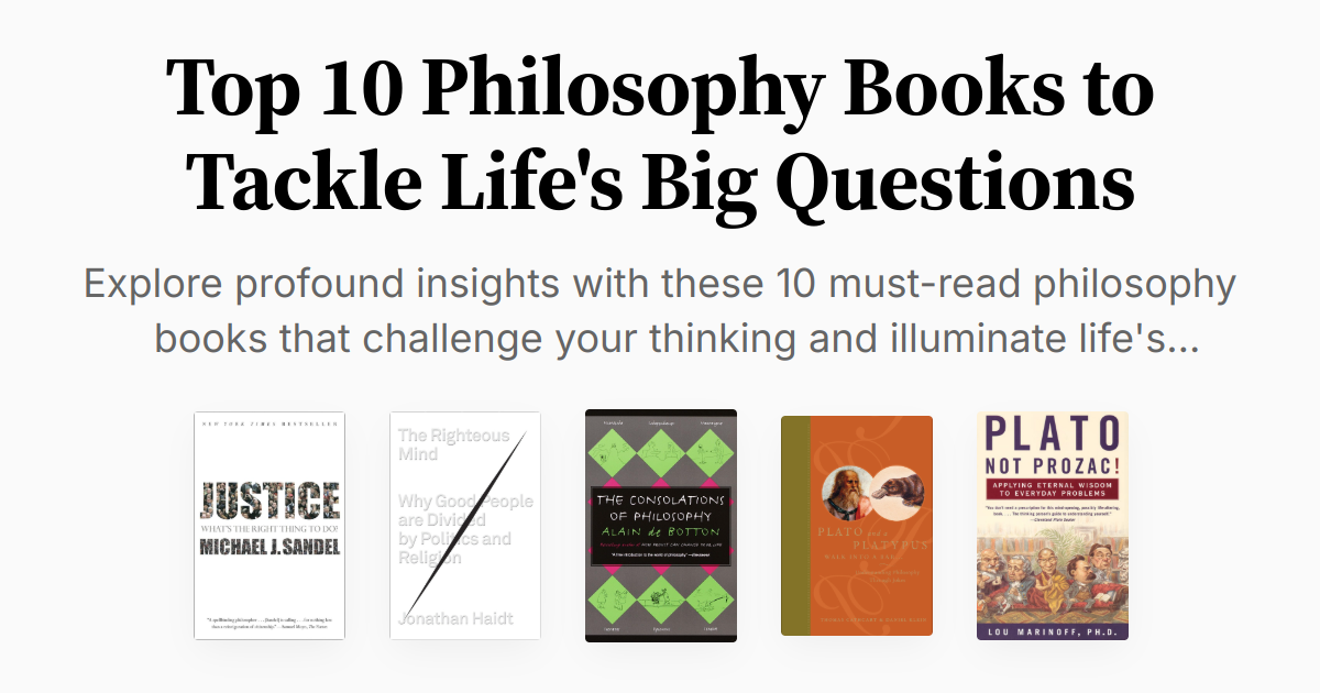 Top 10 Philosophy Books to Tackle Life's Big Questions | Summary & Audio
