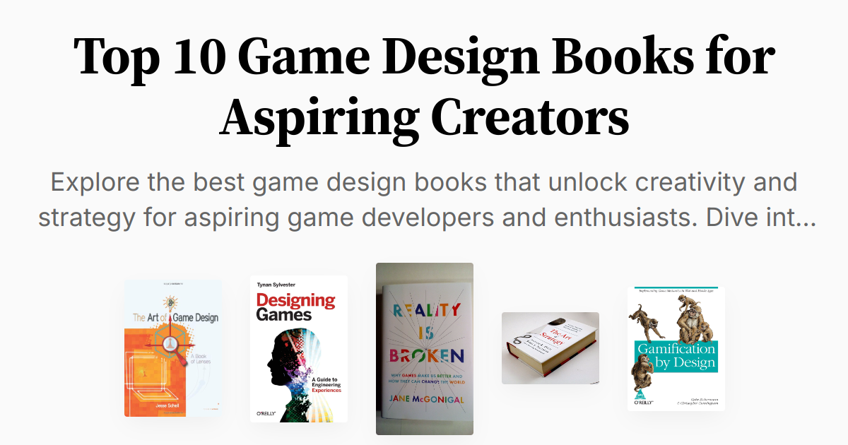 Top 10 Game Design Books for Aspiring Creators | Summary & Audio