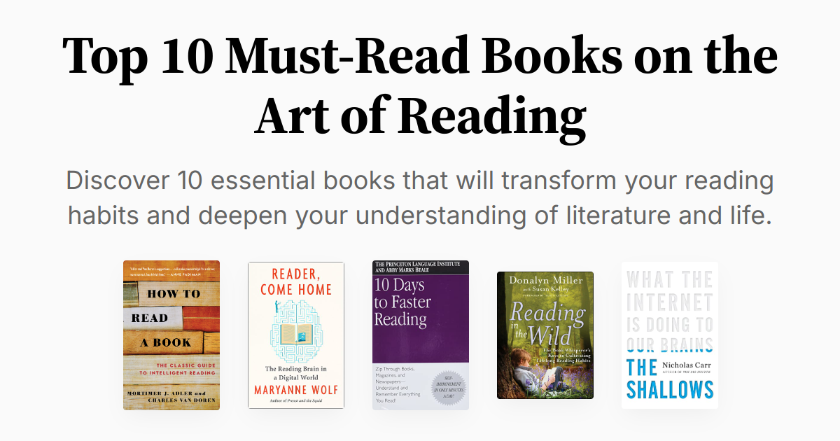 Top 10 Must-Read Books on the Art of Reading | Summaries & Audio