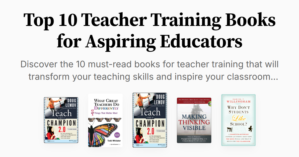 Top 10 Teacher Training Books for Aspiring Educators | Summary & Audio