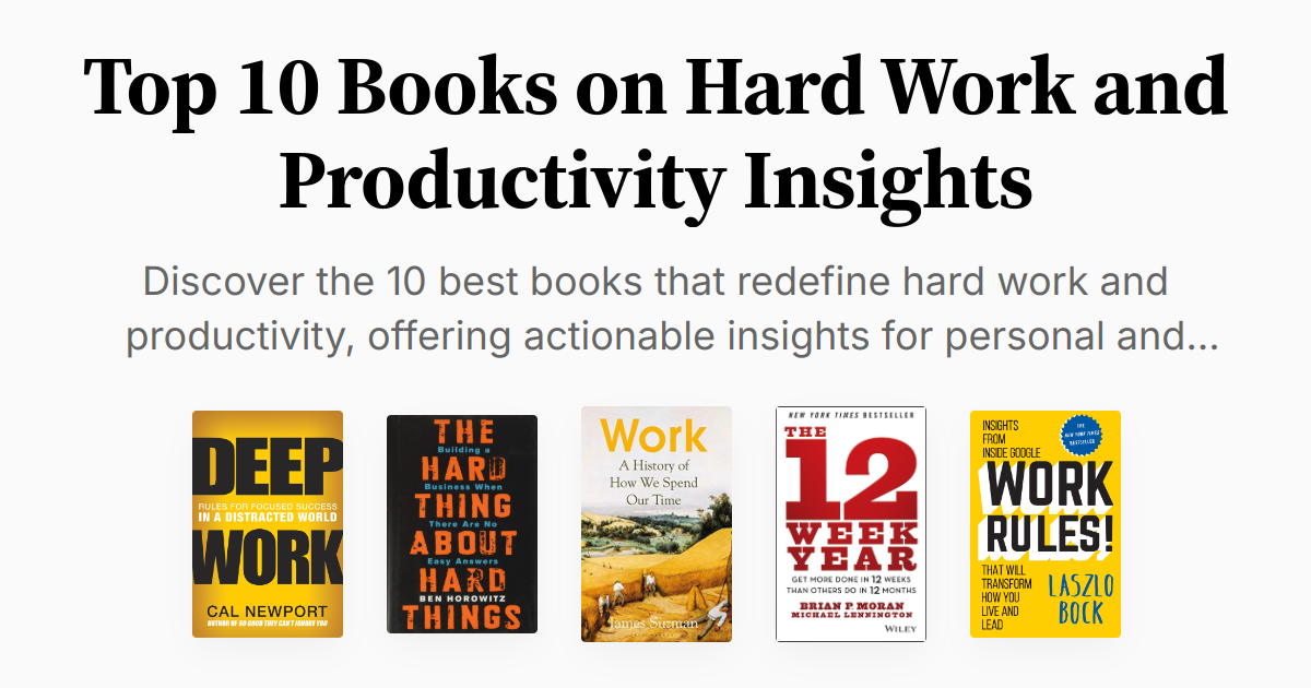 Top 10 Books on Hard Work and Productivity Insights | Summary & Audio