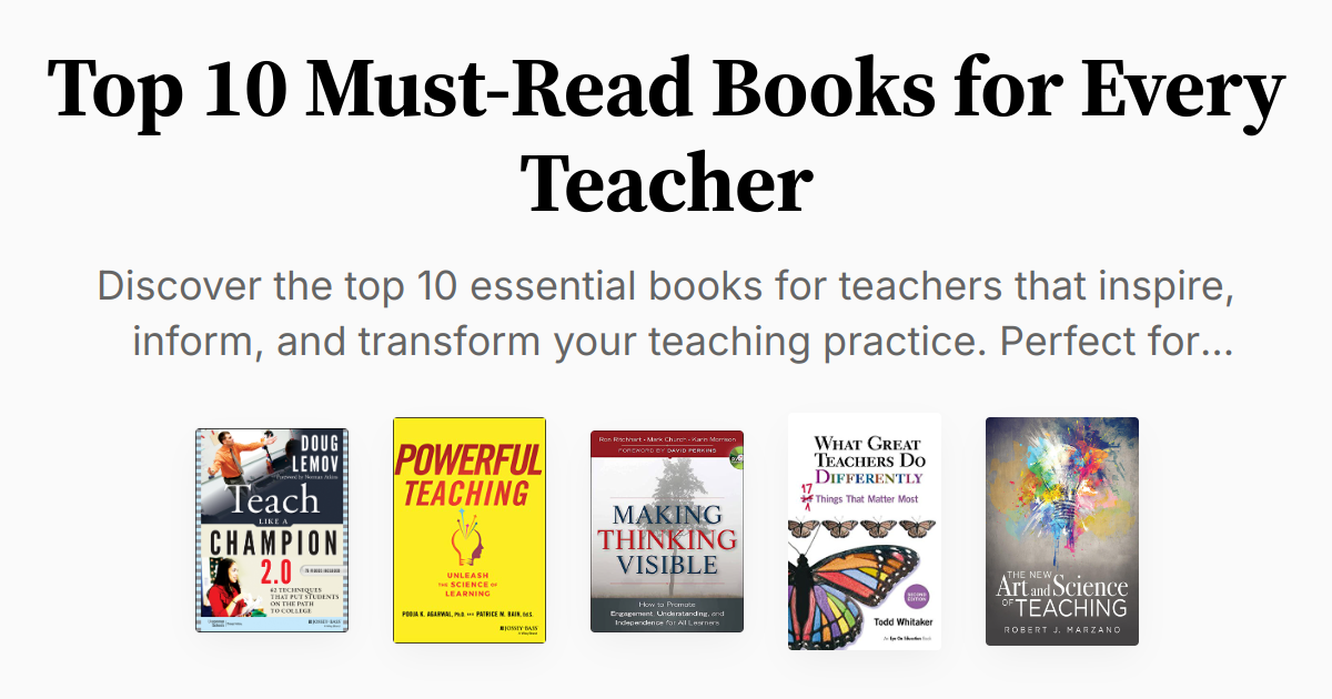 Top 10 Must-Read Books for Every Teacher | Summaries & Audio
