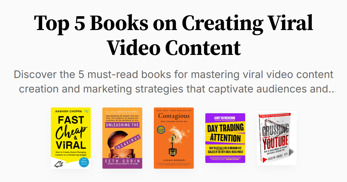 Top 5 Books on Creating Viral Video Content | Summary & Audio