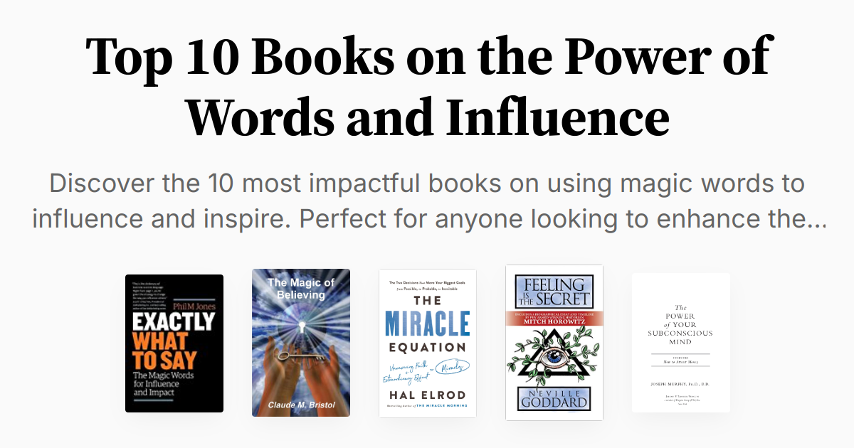 Top 10 Books on the Power of Words and Influence | Summary & Audio