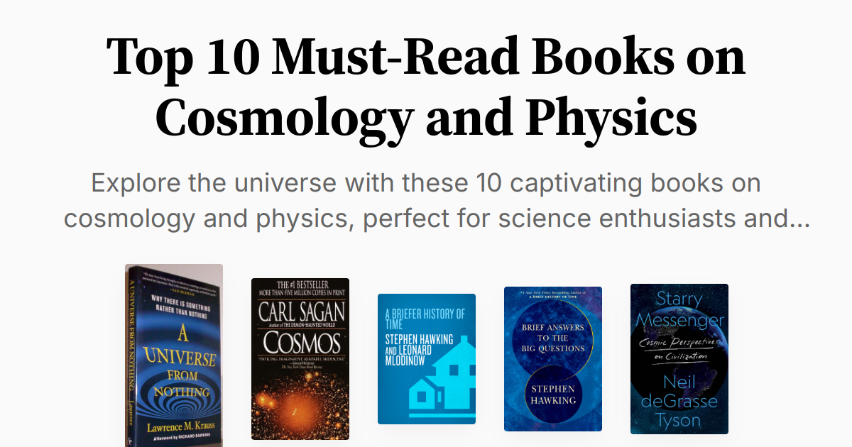 Top 10 Must-Read Books on Cosmology and Physics | Summary & Audio