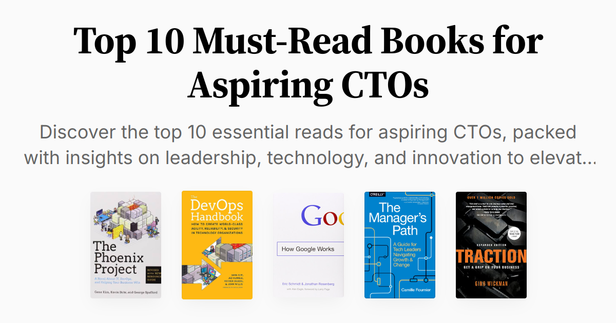 Top 10 Must-Read Books for Aspiring CTOs | Summary & Audio