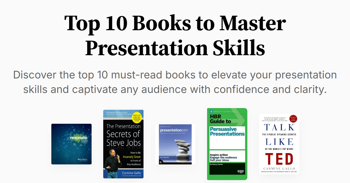 Top 10 Books to Master Presentation Skills | Summary & Audio