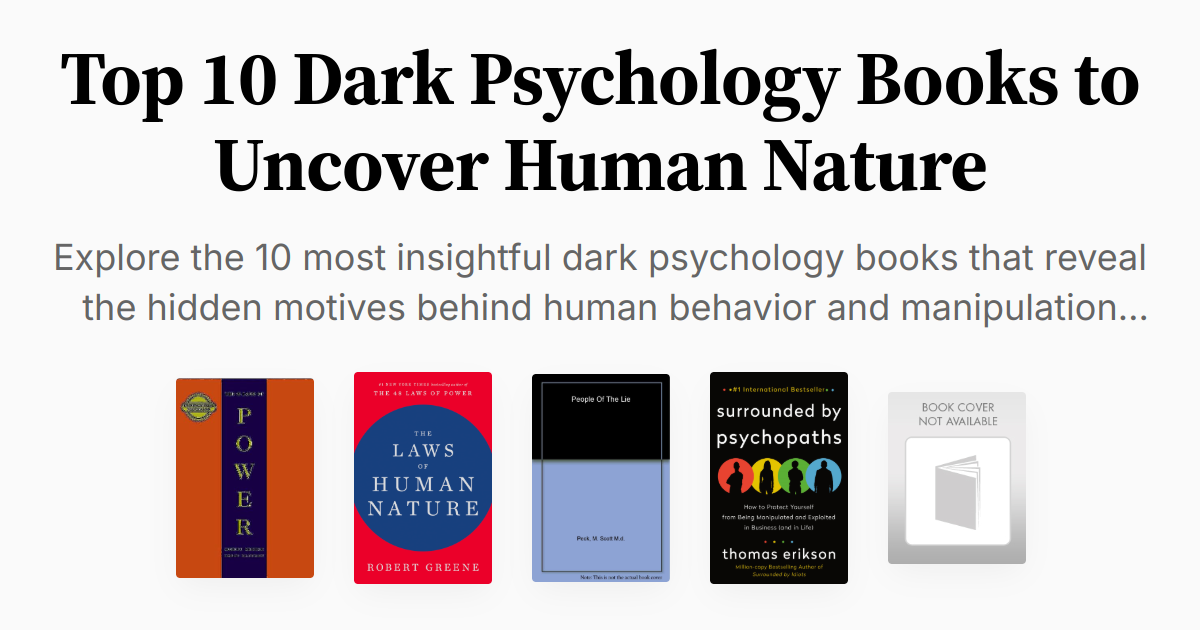 Top 10 Dark Psychology Books to Uncover Human Nature | Summary & Audio