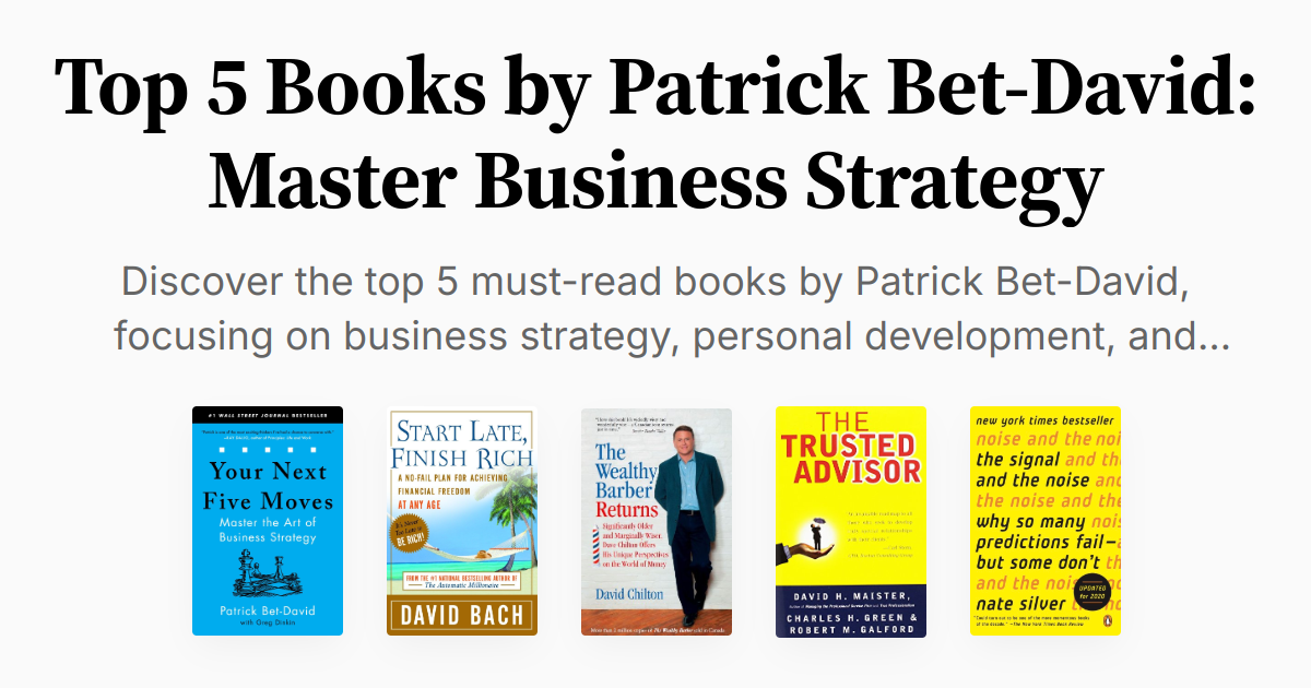 Top 5 Books by Patrick Bet-David: Master Business Strategy | Summary ...