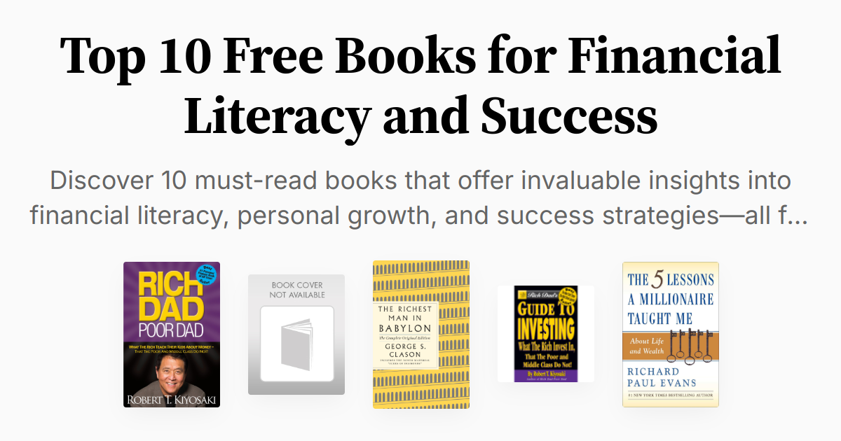 Top 10 Free Books for Financial Literacy and Success | Summary & Audio