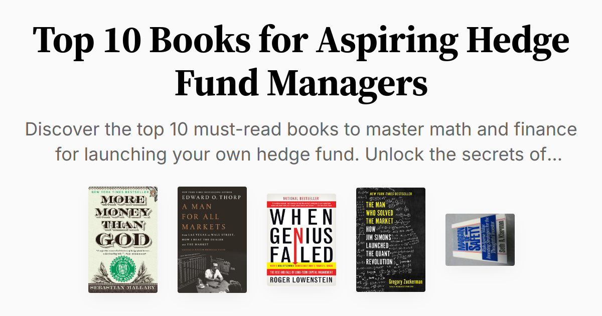 Top 10 Books for Aspiring Hedge Fund Managers | Summary & Audio