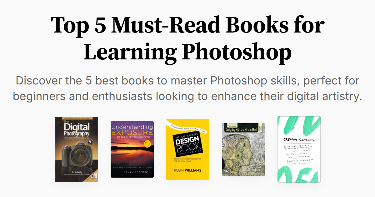 Top 5 Must-Read Books for Learning Photoshop | Summary & Audio