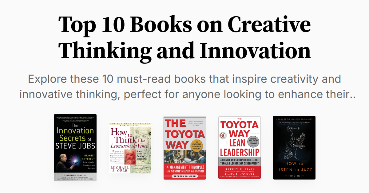 Top 10 Books on Creative Thinking and Innovation | Summary & Audio