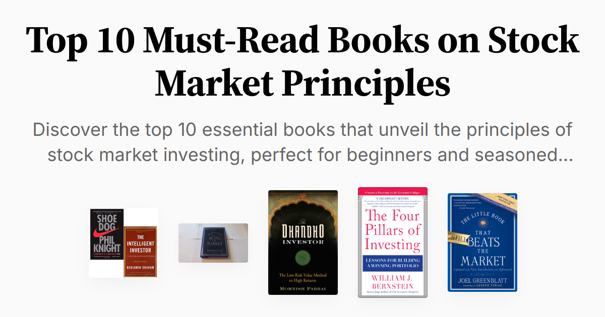 Top 10 Must-Read Books on Stock Market Principles | Summary & Audio