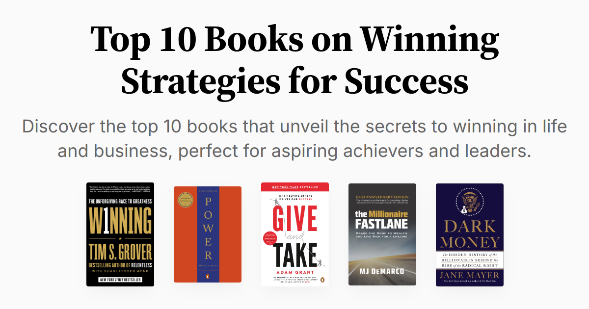 Top 10 Books on Winning Strategies for Success | Summary & Audio