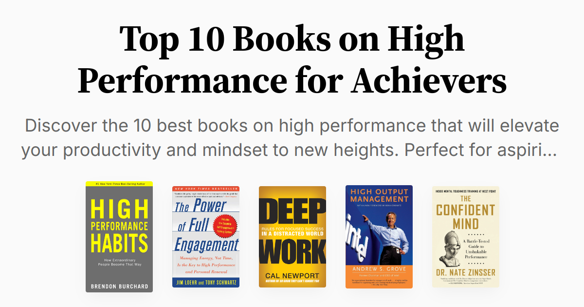 Top 10 Books on High Performance for Achievers | Summary & Audio