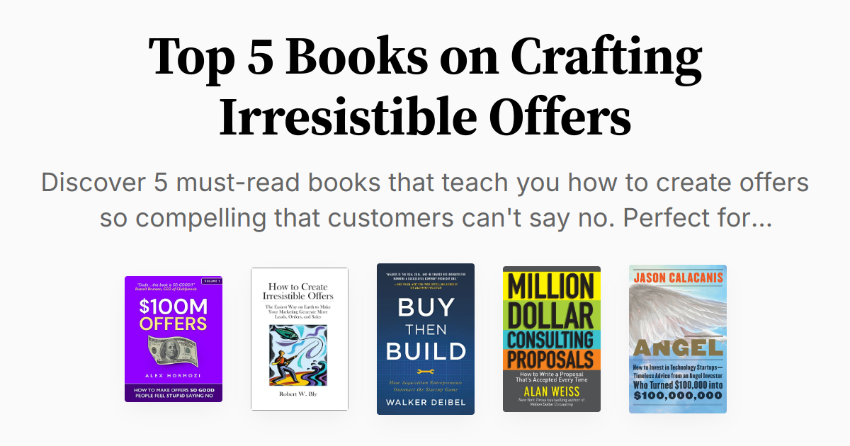 Top 5 Books on Crafting Irresistible Offers | Summary & Audio