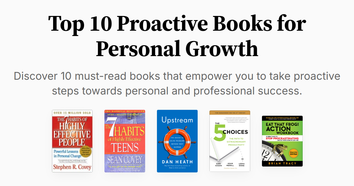 Top 10 Proactive Books for Personal Growth | Summary & Audio