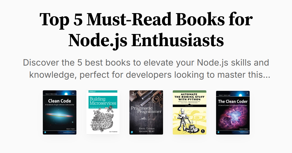 Top 5 Must-Read Books for Node.js Enthusiasts | Summary & Audio