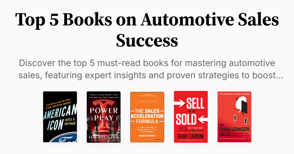 Top 5 Books on Automotive Sales Success | Summary & Audio