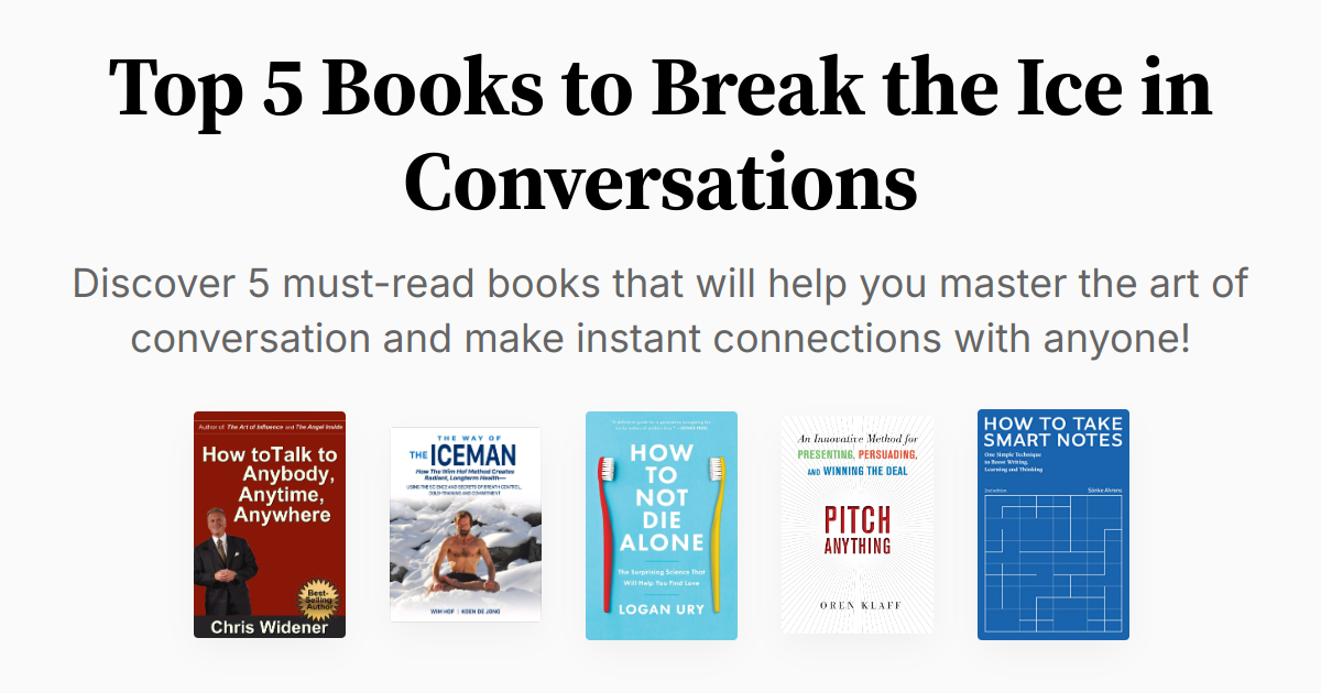 Top 5 Books to Break the Ice in Conversations | Summary & Audio