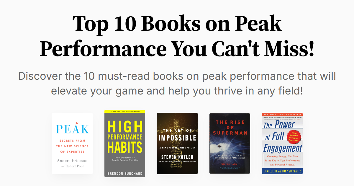 Top 10 Books on Peak Performance You Can't Miss! | Summary & Audio