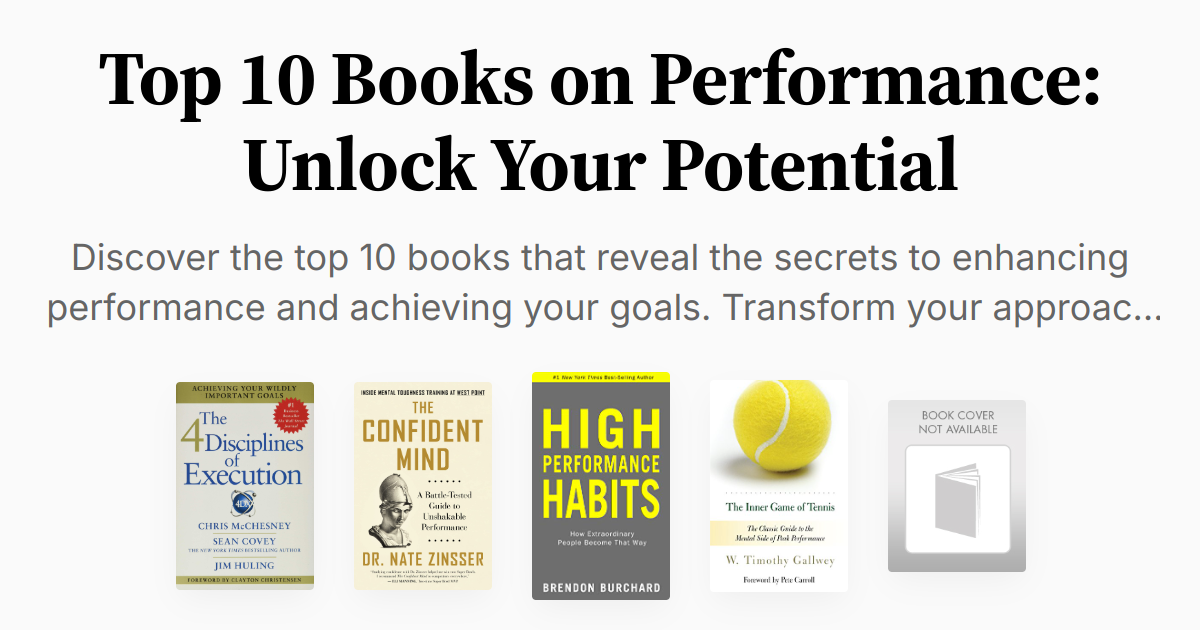 Top 10 Books on Performance: Unlock Your Potential | Summary & Audio