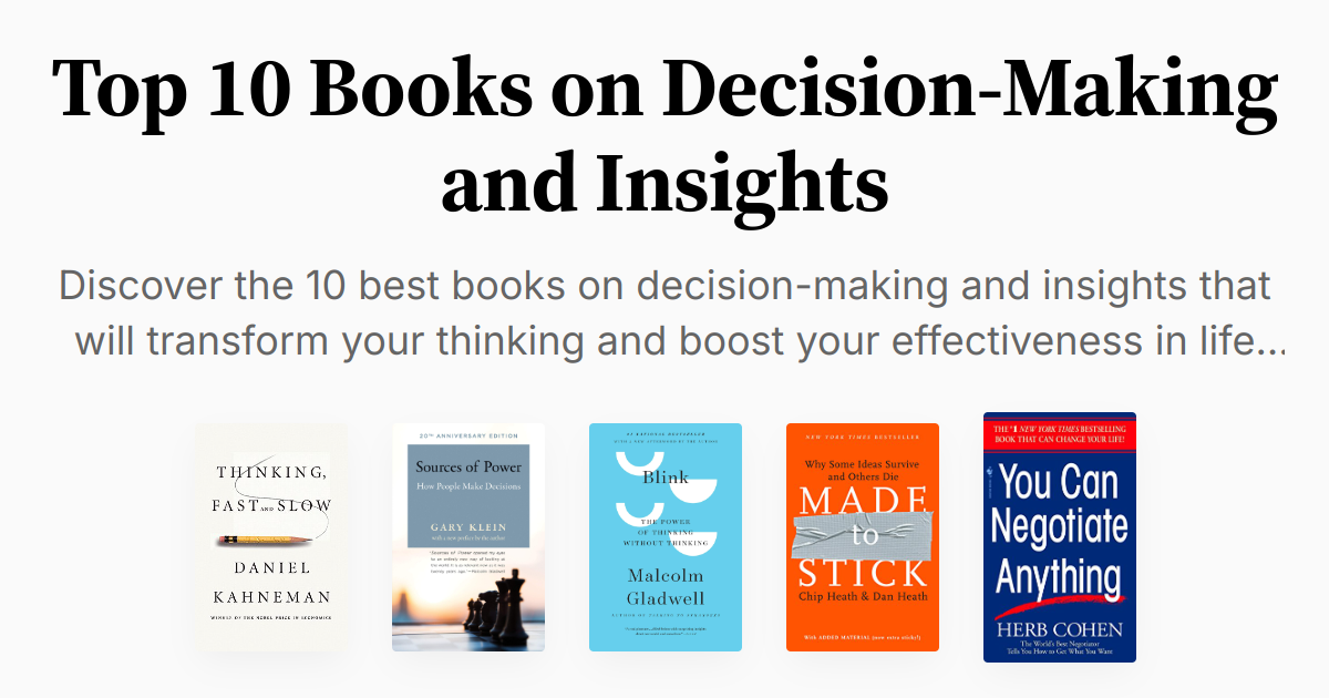 Top 10 Books on Decision-Making and Insights | Summary & Audio
