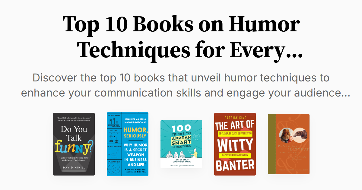 Top 10 Books on Humor Techniques for Every Communicator | Summary & Audio